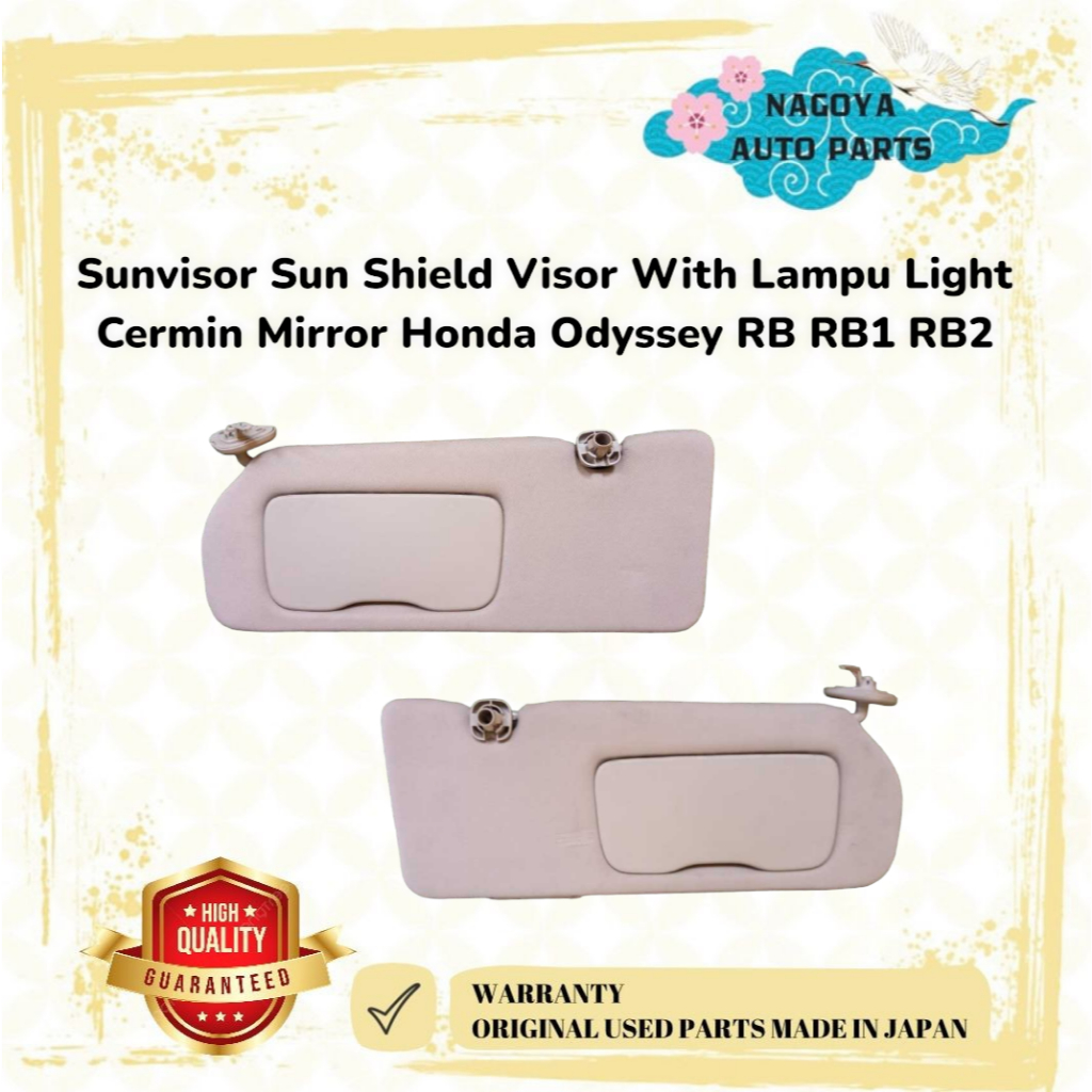 Original USED Sunvisor Sun Shield Visor With Lampu Light Cermin Mirror Honda Odyssey RB RB1 RB2 ...