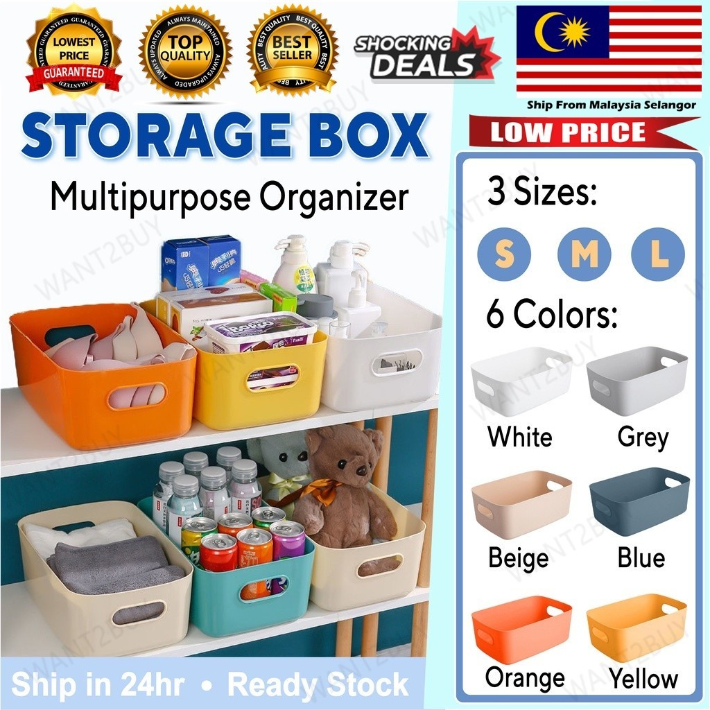 🇲🇾 🏆 Multipurpose Storage Box Shelf Organizer Plastic Rectangle Box ...