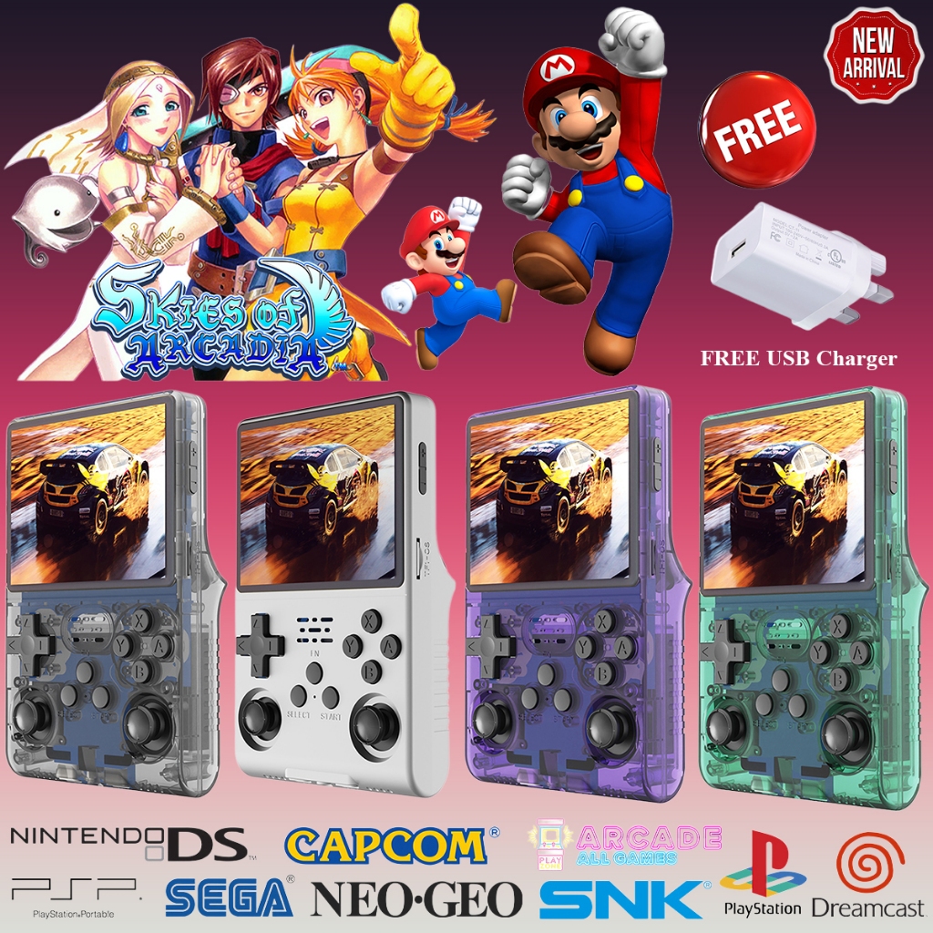 R40S Pro 256GB Handheld Game Console 15000+ 3D Games Mini Portable Game ...