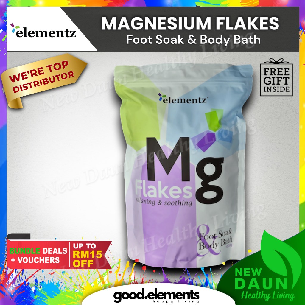 ELEMENTZ Mg Magnesium Flakes rejuvenating relax stress reliever pure ...