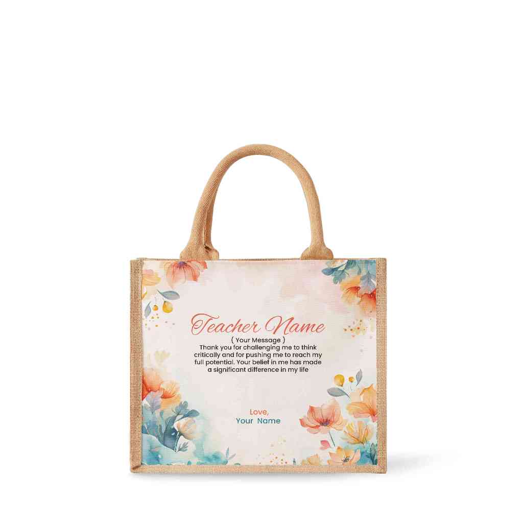 FAMSY Watercolour Flower 1 Series Tote Bag - Teacher's Day (With Name ...