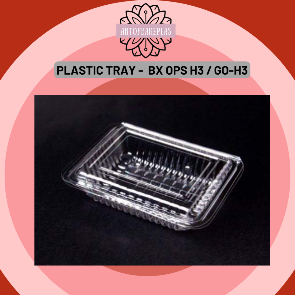 OPS-H3 Benxon Plastic Tray {100pcs} / GO-H3 Bakery Plastic Disposable ...