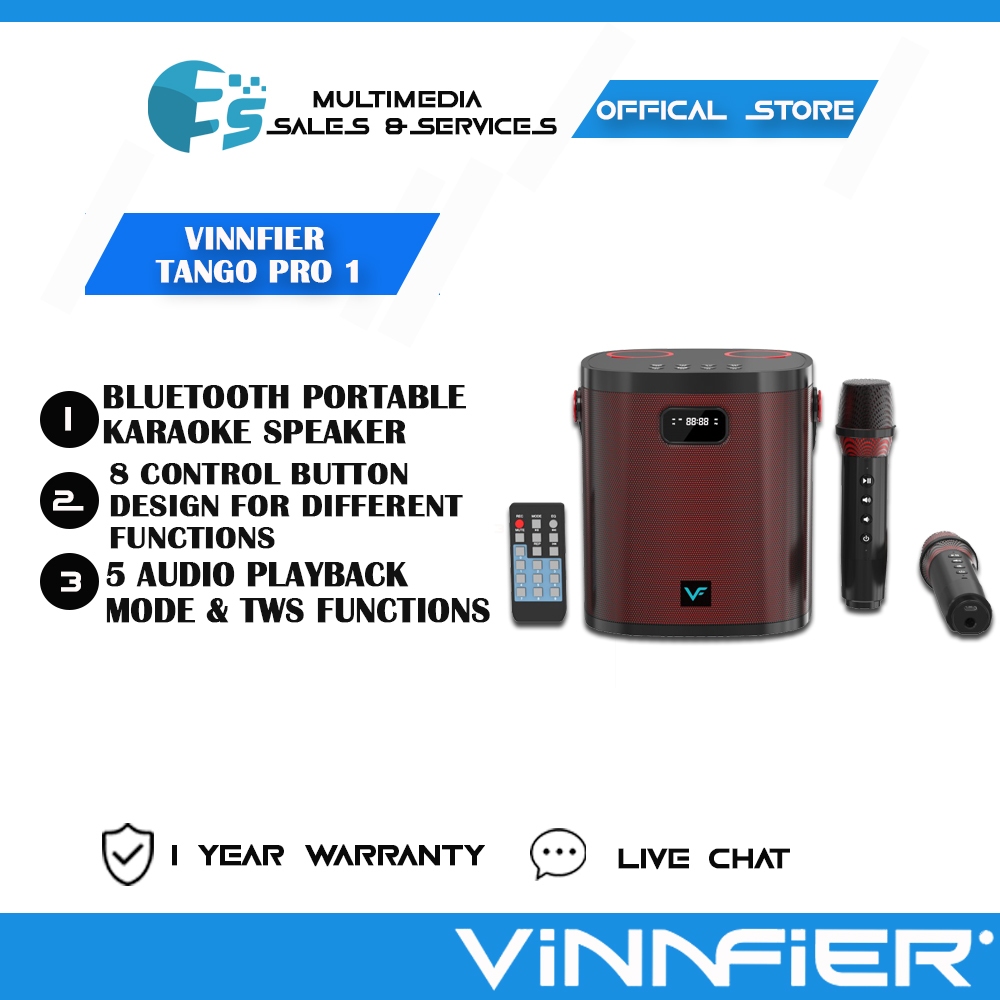 VINNFIER Tango Pro 1 Bluetooth Portable Karaoke Speaker | Shopee Malaysia