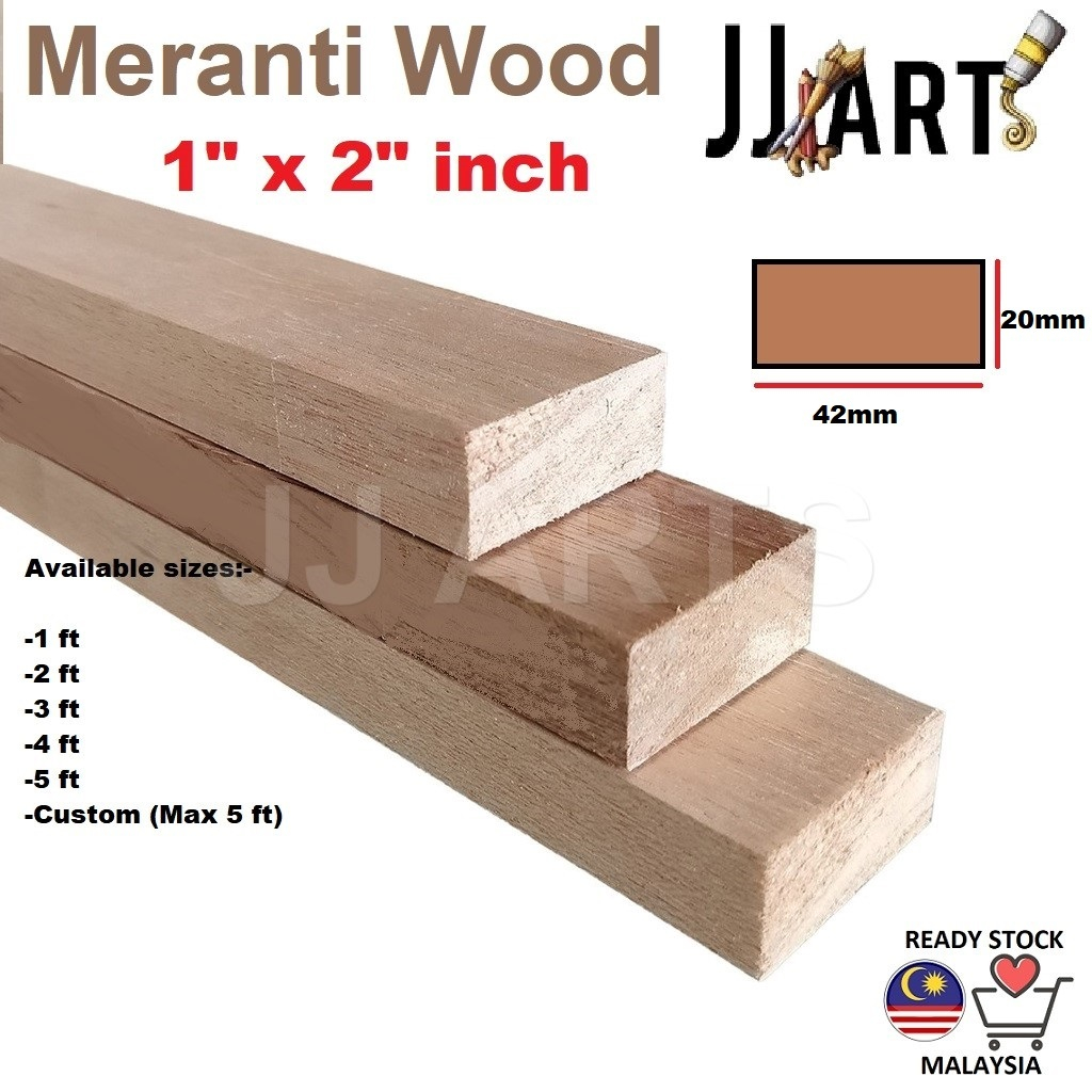 Kayu Meranti - 1'x2'inch Meranti Wood - 1'x2'inch - Solid meranti wood ...