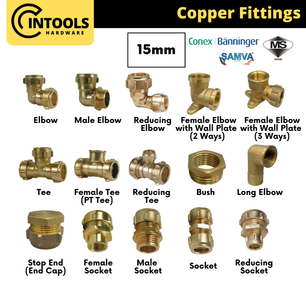 15MM Copper Fittings - Brass CONEX BANNINGER UK / Malaysia 1/2 Inch ...