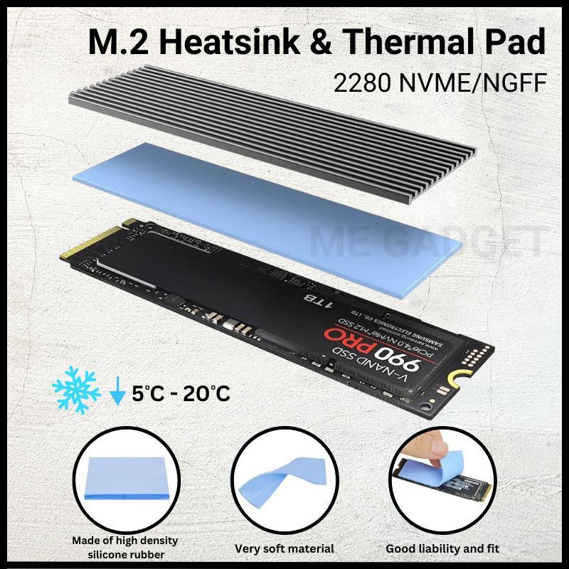 [Local Stock] M2 2280 Aluminum Heatsink NVME NGFF SATA SSD Aluminum ...