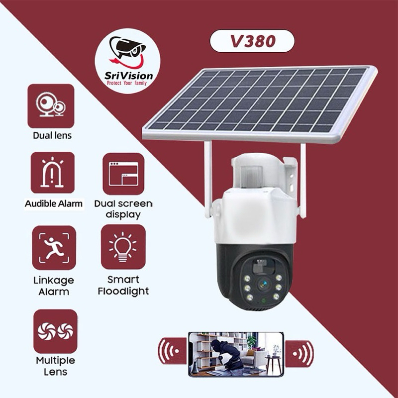 [built-in battery]V380 PRO 4G Sim Card Solar Powered 8MP Dual Light ...