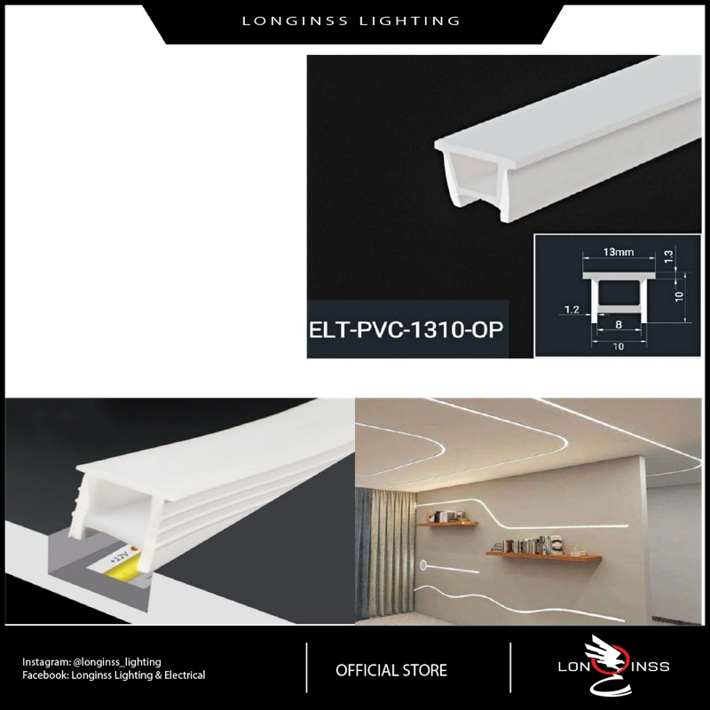 LED Recessed Aluminium Silicon Rubber Profile White & Black 50 Meter ...