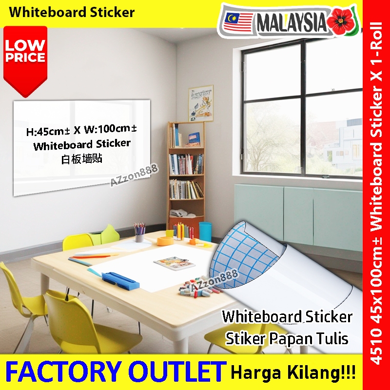 Whiteboard Sticker Roll Stiker Papan Tulis #whiteboard #Wallsticker ...