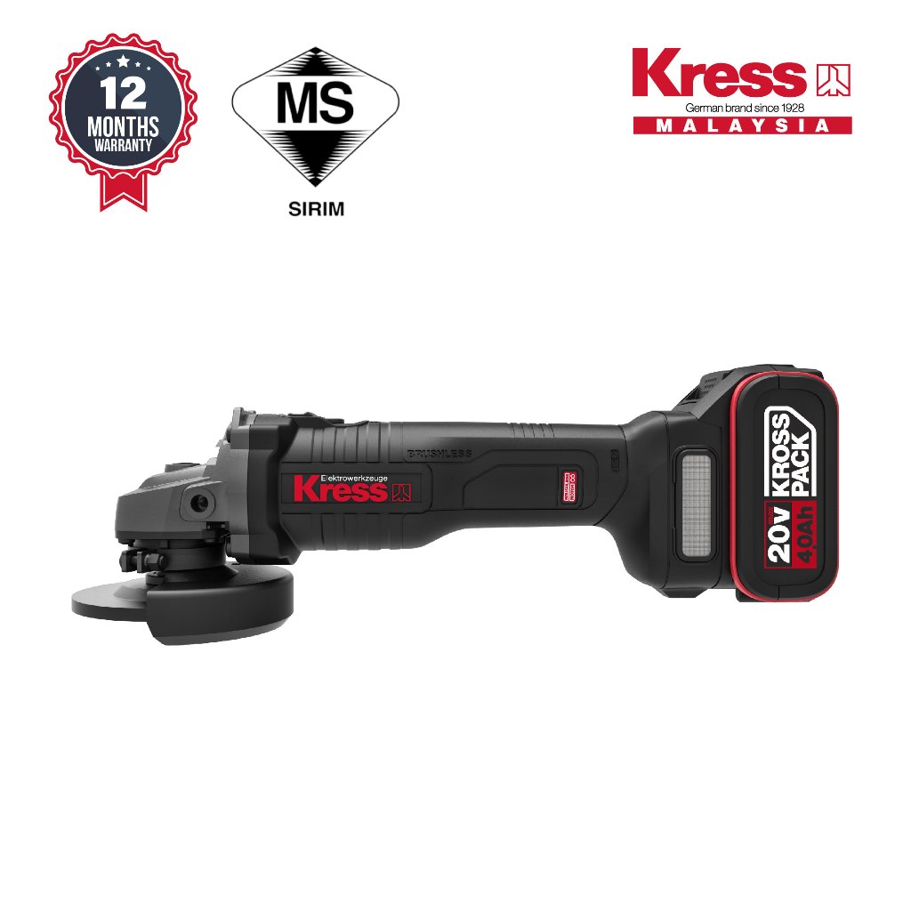 KRESS KU800 20V 4" 100mm Brushless Angle Grinder Cutting Grinding ...