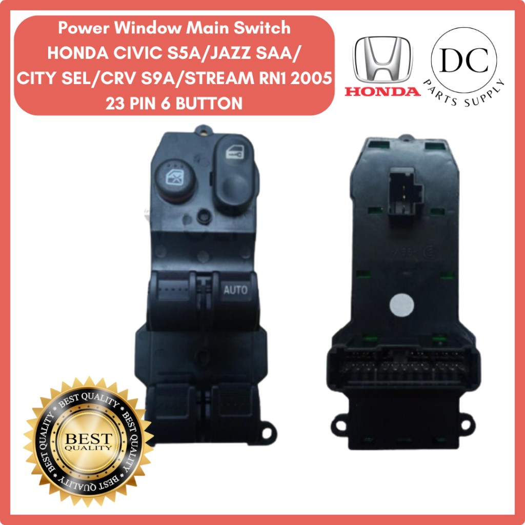 Honda Civic S5A/Jazz SAA/City SEL/CRV S9A/Stream RN1 2005 6 BUTTON 23 ...