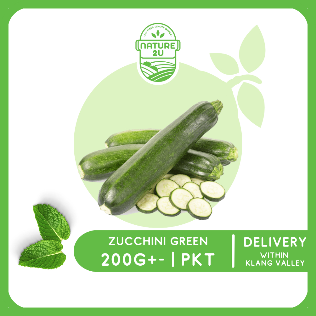 Nature2U Fresh Vegetable - Zucchini Green (200G+- | PKT) | Shopee Malaysia
