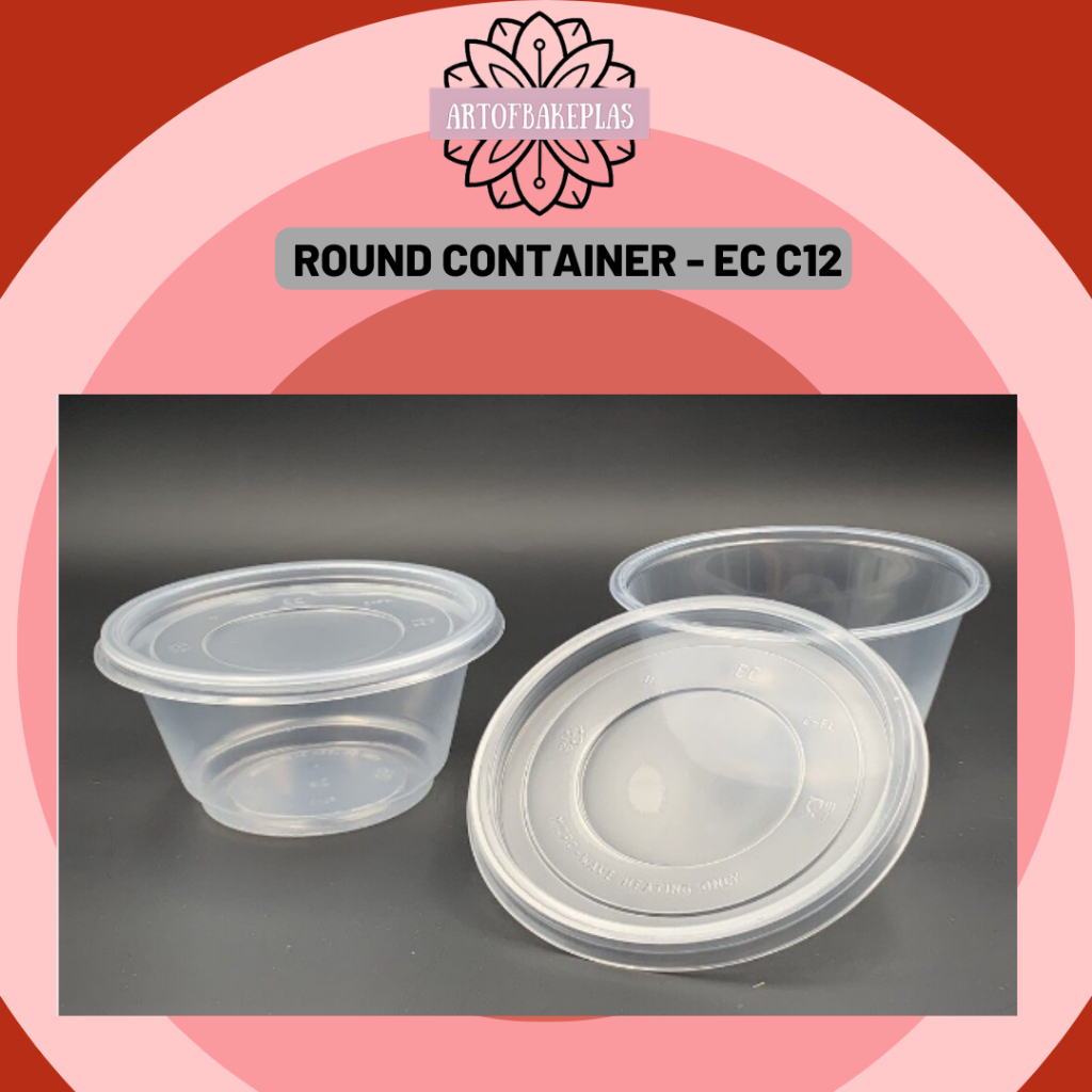 EC C12 12oz PP Round Container {50pcs} (350ml) / Disposable Plastic ...