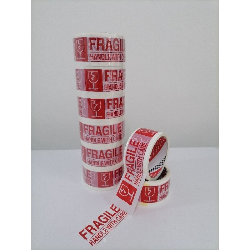 Tape (white) "Fragile" Hand with care 48mm x 40y (120rls/ctn) | Shopee ...