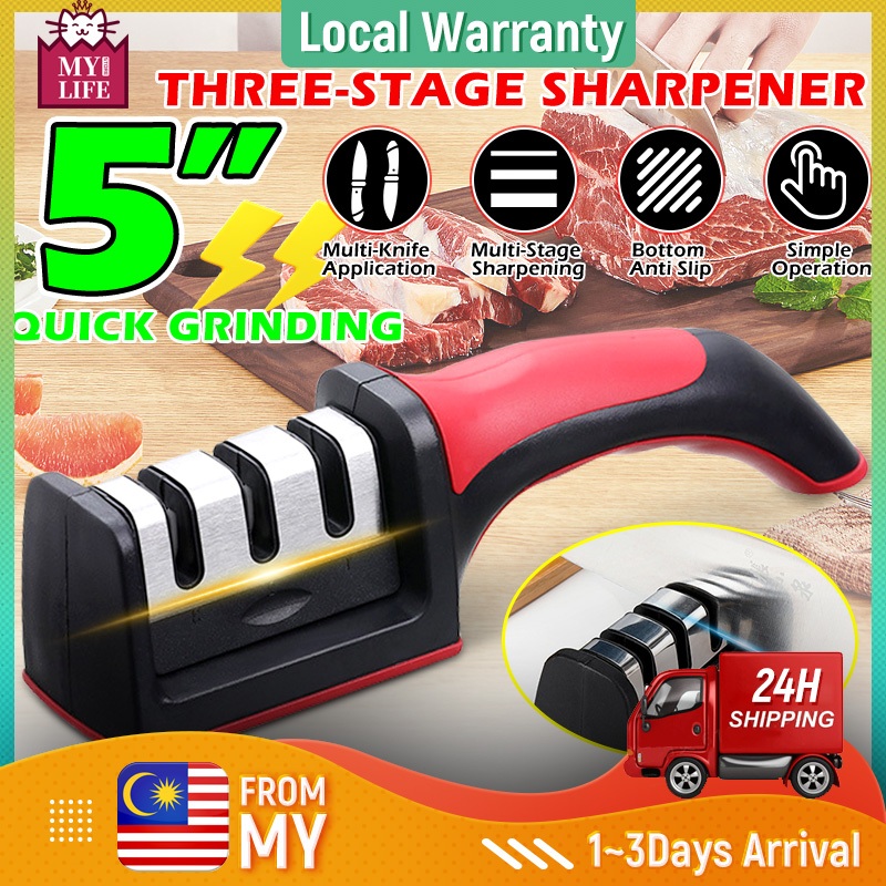 Knife Sharpener Anti Slip 304 Stainless Steel Ceramic Stone Cutting ...