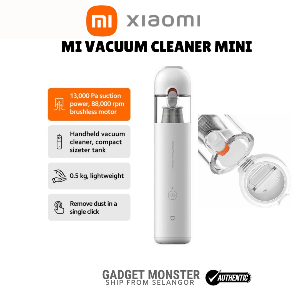 Xiaomi Vacuum Cleaner Mini Portable/Brushless Motor/One-Click Dust ...