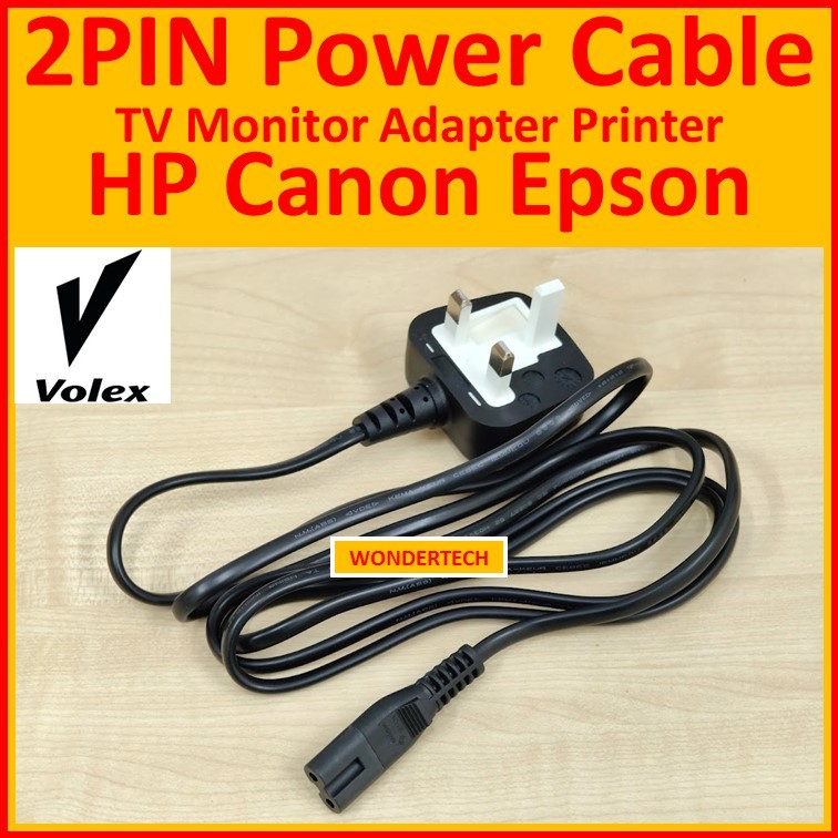 VOLEX I-SHENG 2PIN POWER CABLE UK Plug Printer TV Monitor Adapter ...