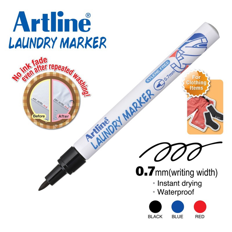 Artline 750 Marker for Laundry (EK-750) Laundry Marker / Bullet Style / 0.7mm | Shopee Malaysia