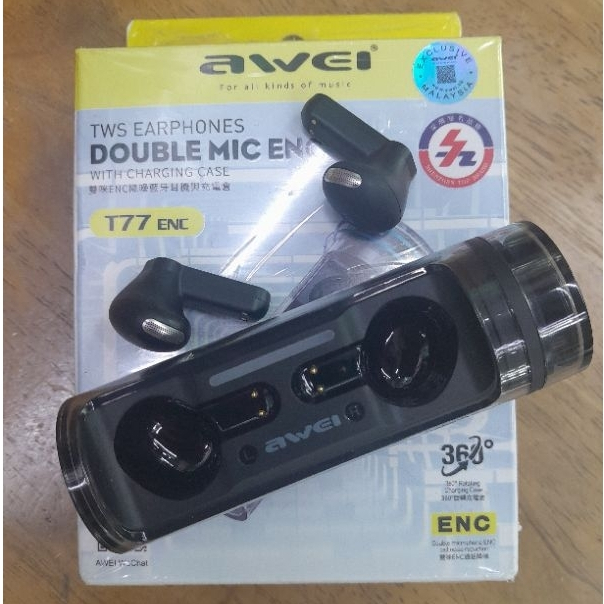 [6 month warranty]Awei Bluetooth T77 ENC/Bluetooth double mic/Bluetooth ...
