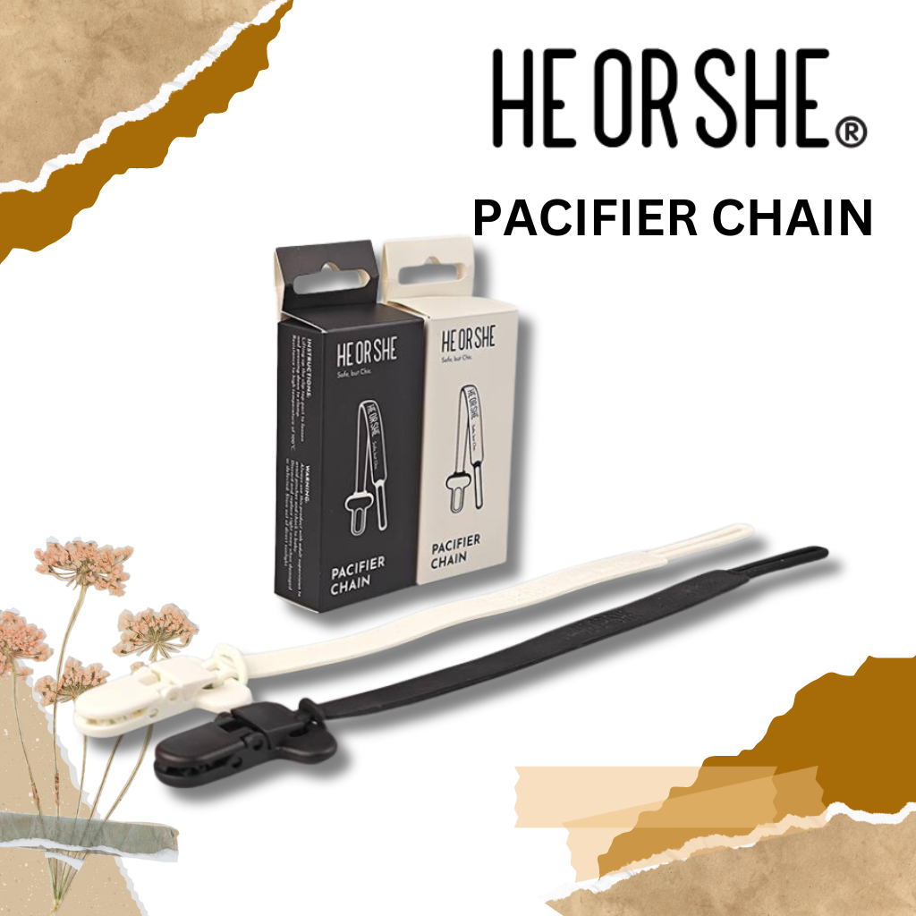 HE OR SHE PACIFIER CHAIN BLACK/WHITE | Shopee Malaysia