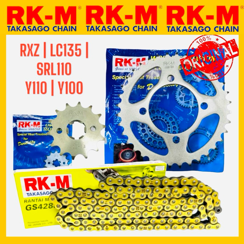 RKM SPROCKET CHAIN SET LC135 RXZ Y125Z Y110 428 428H GOLD 428SB 428 ...