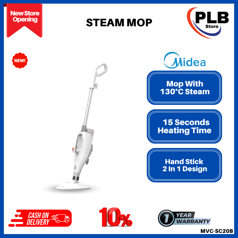 MIDEA STEAM MOP CLEANER MVC-SC20B (VACUUM) (1400W & 0.42L) | Shopee ...