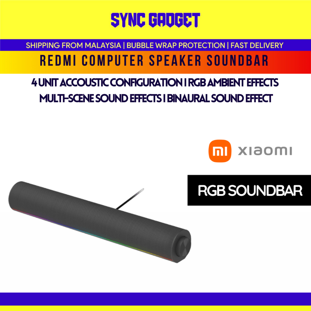 (CN) XIAOMI Redmi Computer Speaker Soundbar [4 Unit Stereo I RGB ...