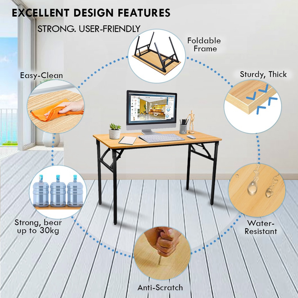 RR-120CMFolding Table【No Installation Required】 Bedroom&Office Desk ...