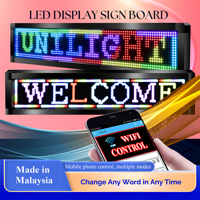 PAPAN TANDA PAPARAN LED DISPLAY SIGN BOARD Multi-Color Single Color Running Message Board ...