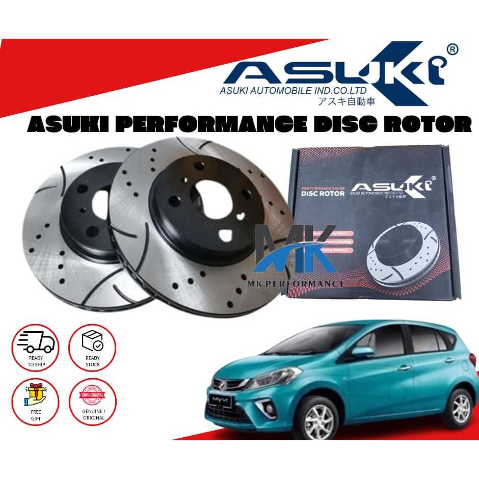 Perodua Myvi New D20N 2018>Asuki Front Performance Disc Rotor Slotted ...