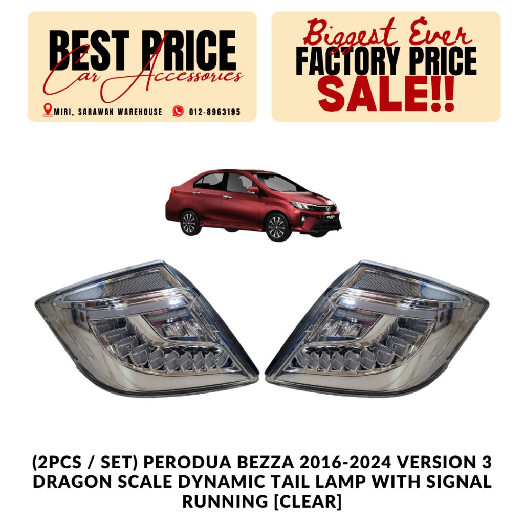 (2PCS / SET) PERODUA BEZZA 2016-2024 Version 3 Dragon Scale Dynamic ...