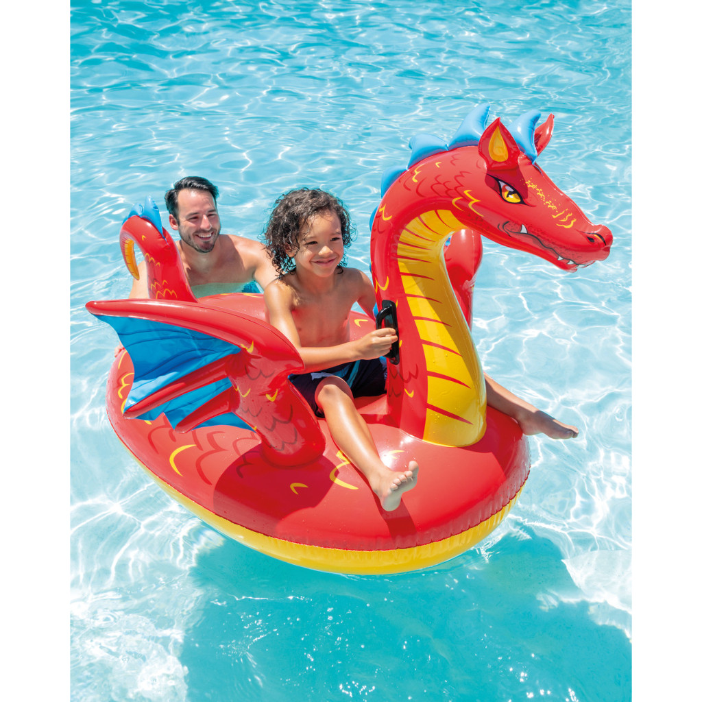 INTEX 57577 Mystical Dragon Ride On Inflatable Kid & Adult Toy Swimming ...
