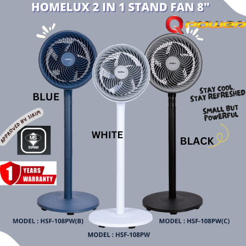 Homelux Powerful 2 In 1 Stand Fan 8'' / Adjustable Stand Fan / Table ...