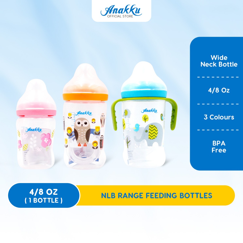 Anakku (4oz/8oz) Wide Neck Feeding Bottle Botol Susu 163-614 | Shopee ...