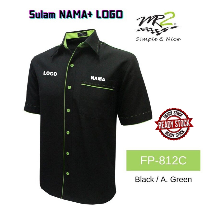 baju korporate hitam pendek Black/A.GREEN FP 812C JENAMA MR.2. | Shopee ...