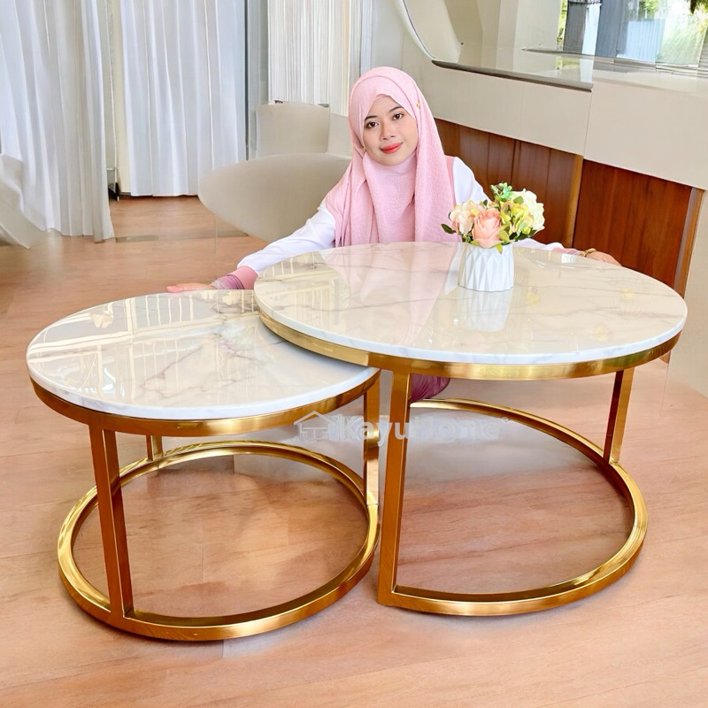 Coffee Table Top Marble 2pcs / Meja Kopi Marble | Shopee Malaysia