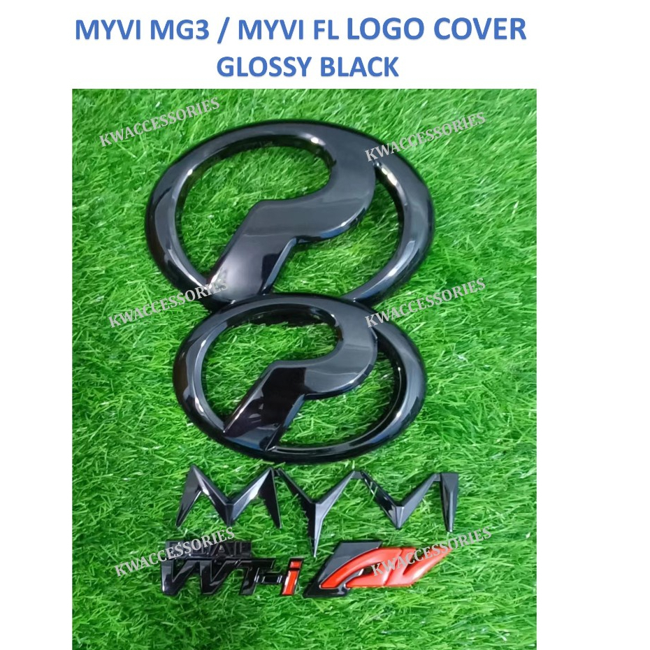 (Myvi New Cover F/R) Perodua Myvi gen3 2018-2023 Glossy Black logo ...