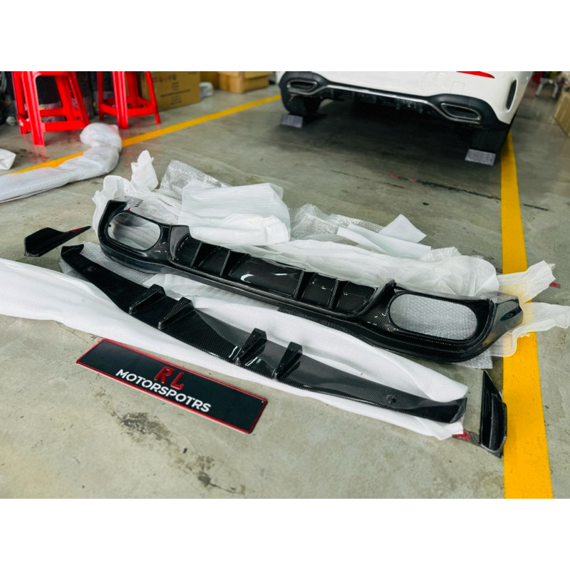 Mercedes Benz W177 V177 A class A35 A45s rear carbon diffuser skirt lip ...