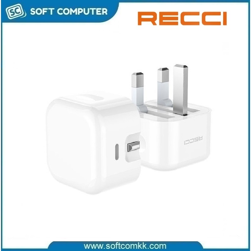 Recci RCT-P05U 20W PD3.0 Type C Charger White | Shopee Malaysia