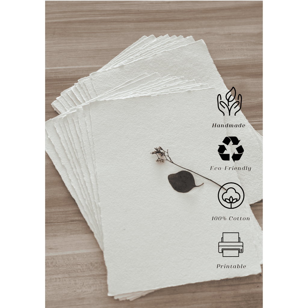 JCCS A4 Signature Premium Cotton Papers (Deckled Edge Sheets) 100% ...