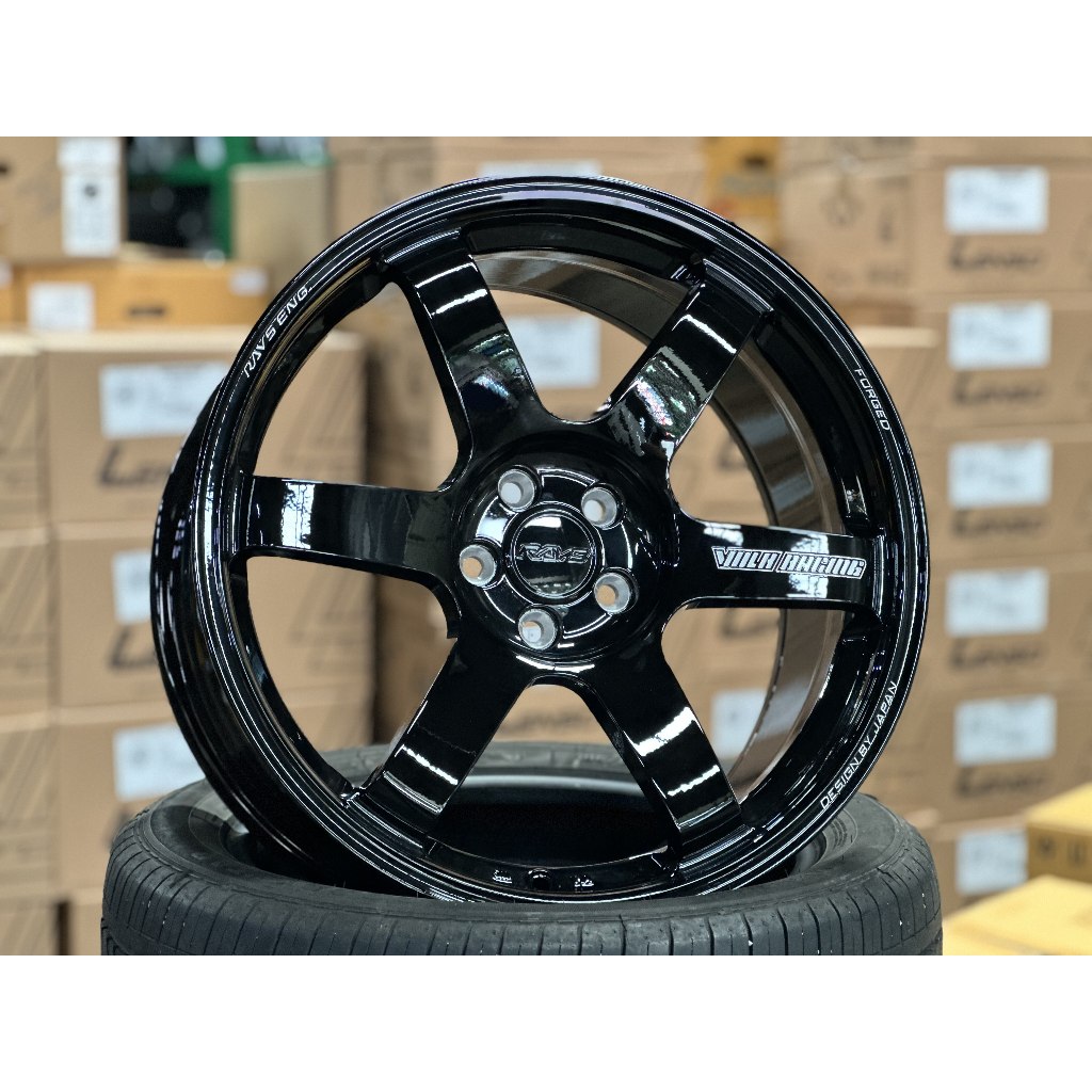 NEW 18X8.5J AOW TE37 Saga Rim (set of 4) Gloss Black 5X100 for GT86 ...