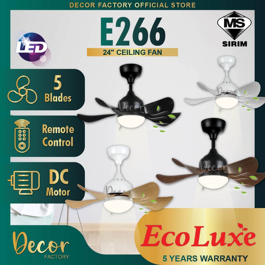 ECOLUXE Baby Fan E266 30" 6 Speed Forward + Reverse DC Motor 3 Color ...