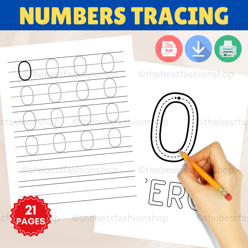A008 [PDF] Number Tracing 0-9 Activity Pages Printable Worksheet ...