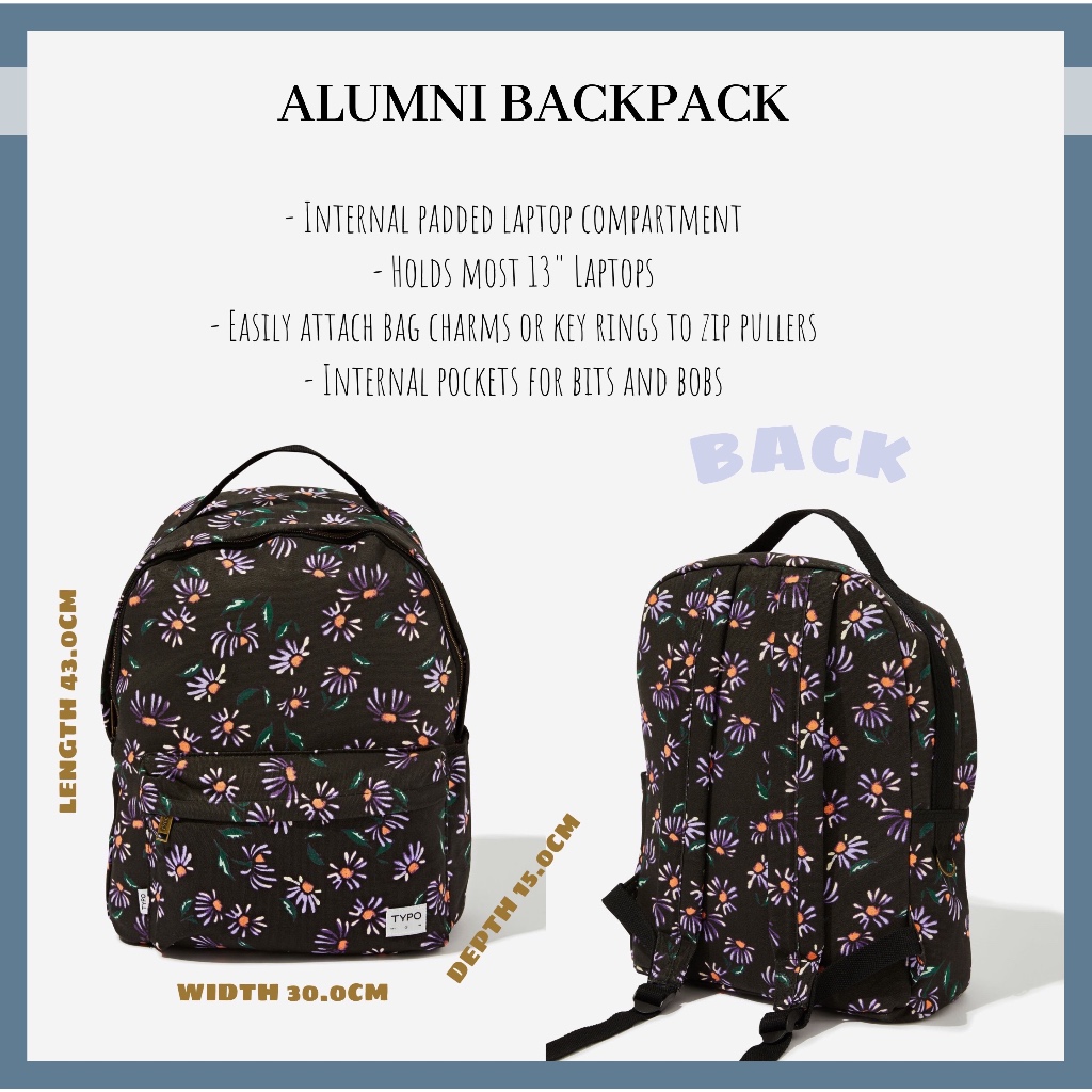 TYPO Backpack / Alumni Backpack & Off The Grid Backpack/ School & Work ...