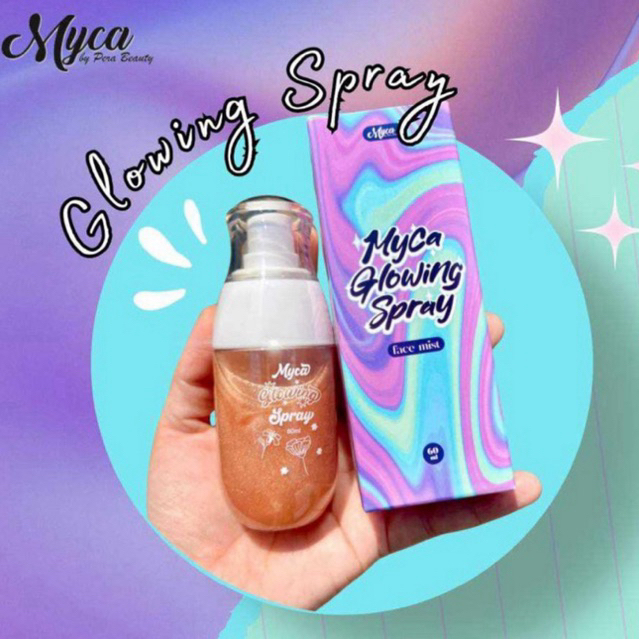 💯𝗢𝗥𝗜𝗚𝗜𝗡𝗔𝗟💕MYCA Glowing Spray Face Mist 60ml Make Up Long Lasting Beauty ...
