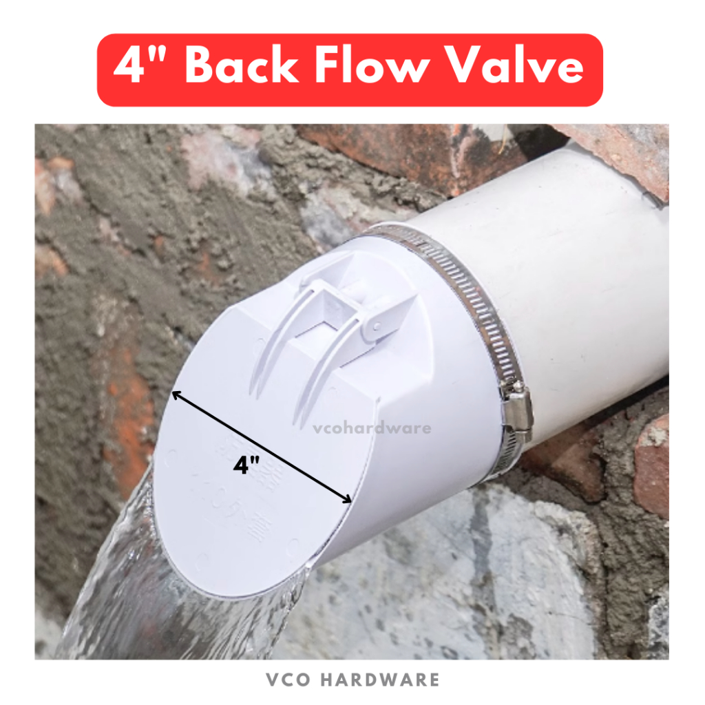 4" PVC Back Flow Valve with Pipe Clip/Underground Pipe/Drainage Pipe ...