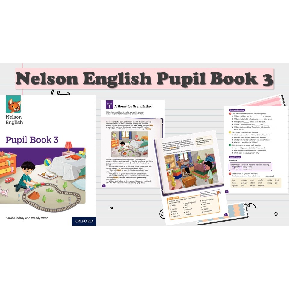 [P413] 183 pages Nelson English Pupil Book 3 Workbook Worksheet for Pre ...