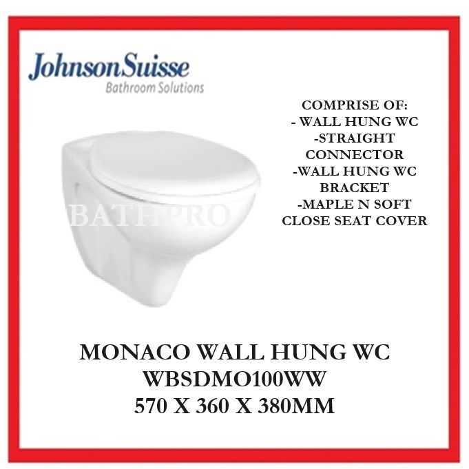 MANGKUK TANDAS JOHNSON SUISSE MONACO WALL HUNG WC | Shopee Malaysia
