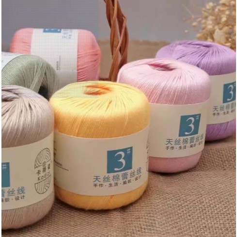 {READY STOCK} 3ply 1mm Lace Yarn for crochet and knitting. | Shopee ...