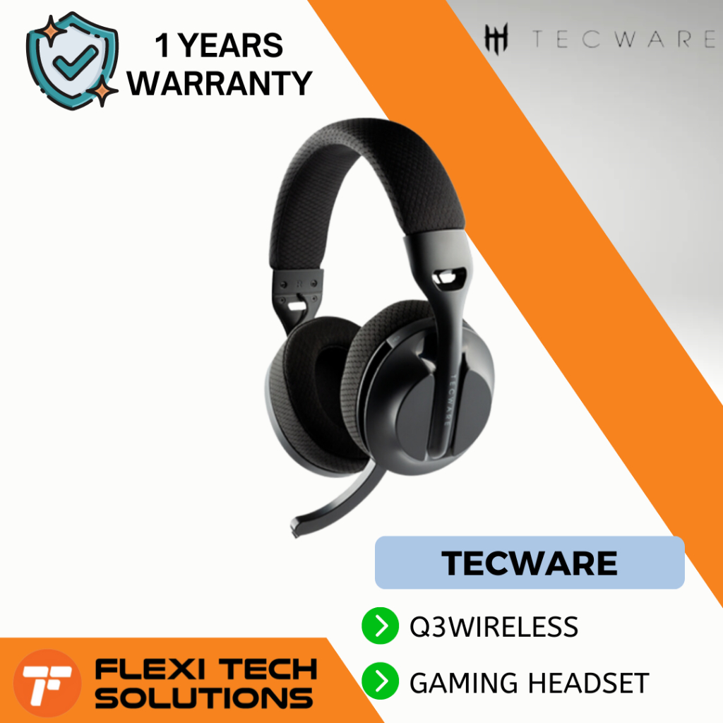 Flexi Tech Tecware Q3 Wireless Gaming Headset - Black | Shopee Malaysia
